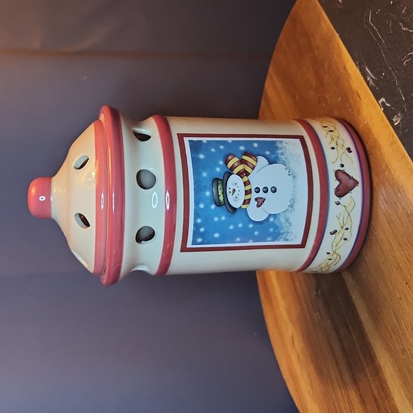 Accents | Wax Tart Burn Diana Marcum Snowman Lidded 7 Porcelain Scented ...